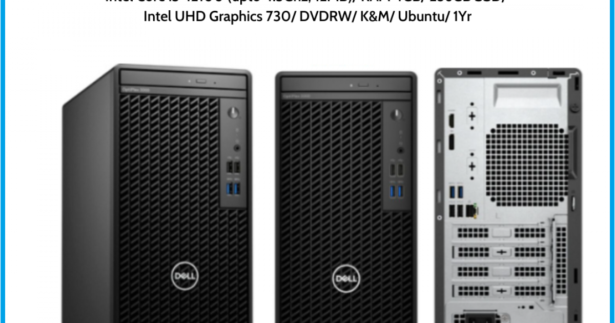 Máy tính để bàn Dell OptiPlex 3000MT (3000MT-i312100-4GSSD) Intel Core ...